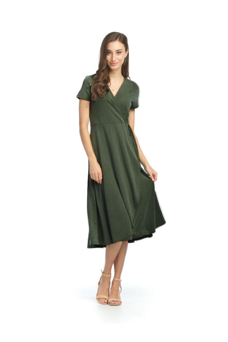 OLIVE Modal Stretch Wrap Look Dress – PAPILLON CLOTHING